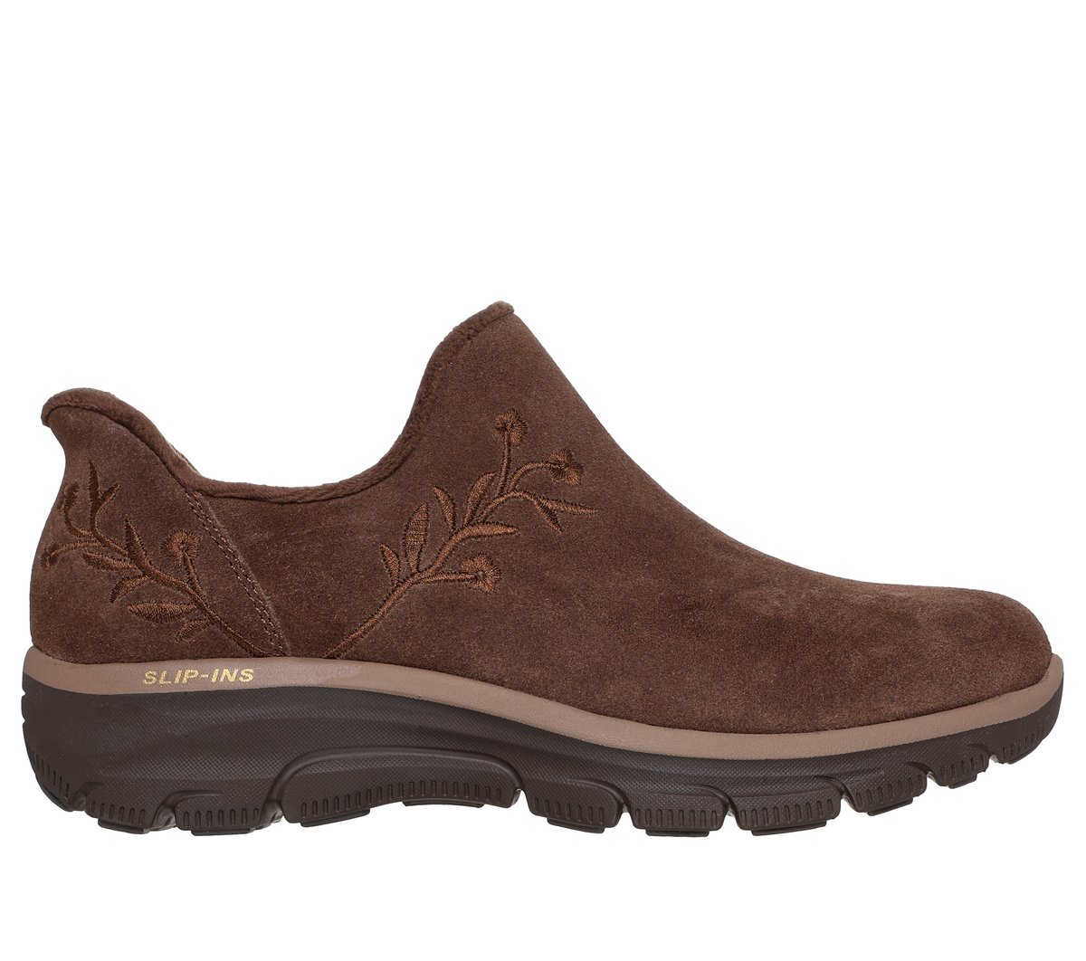 Skechers Slip-ins Relaxed Fit: Easy Going - Floral Moment - CHOCOLATE